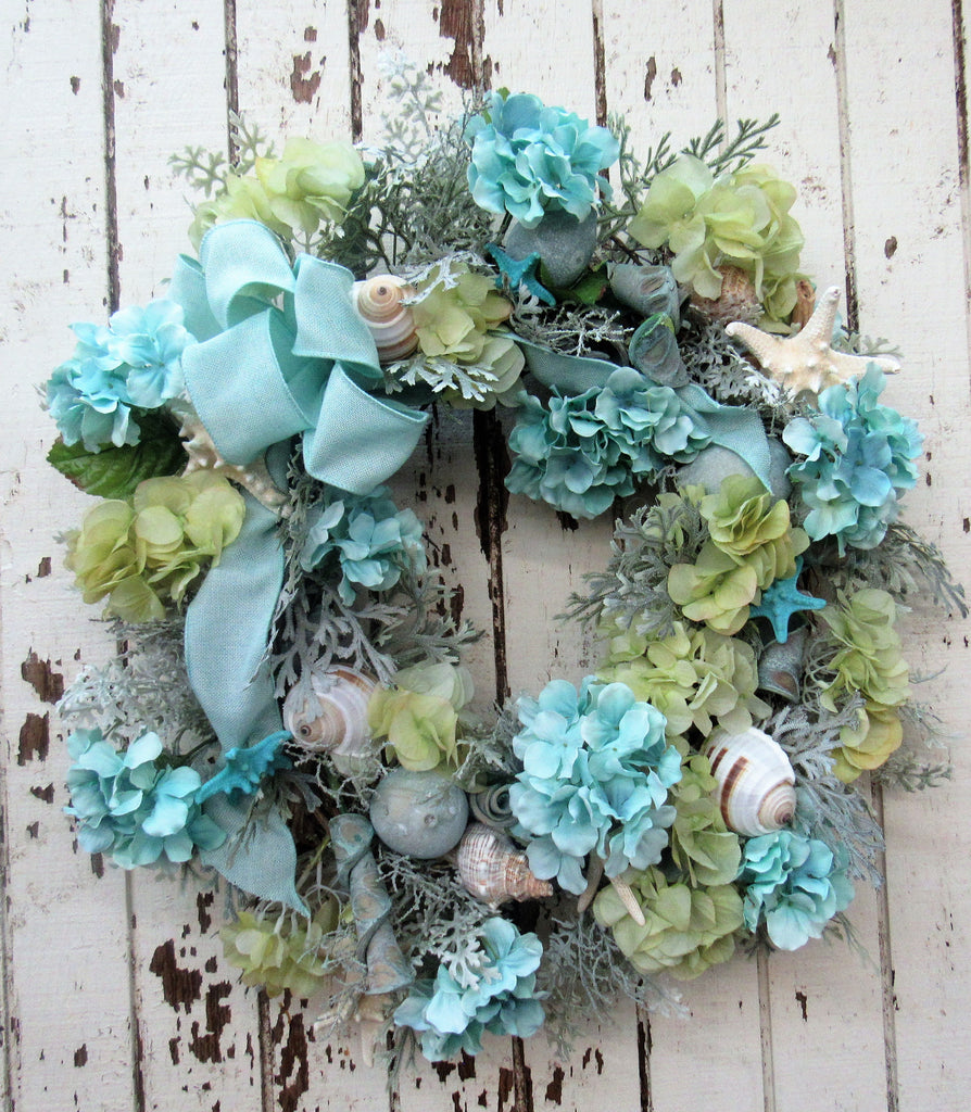Silk Floral Beach Inspired Wreath