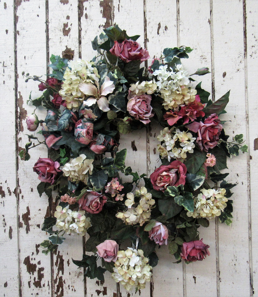 Silk Floral Vintage Wreath